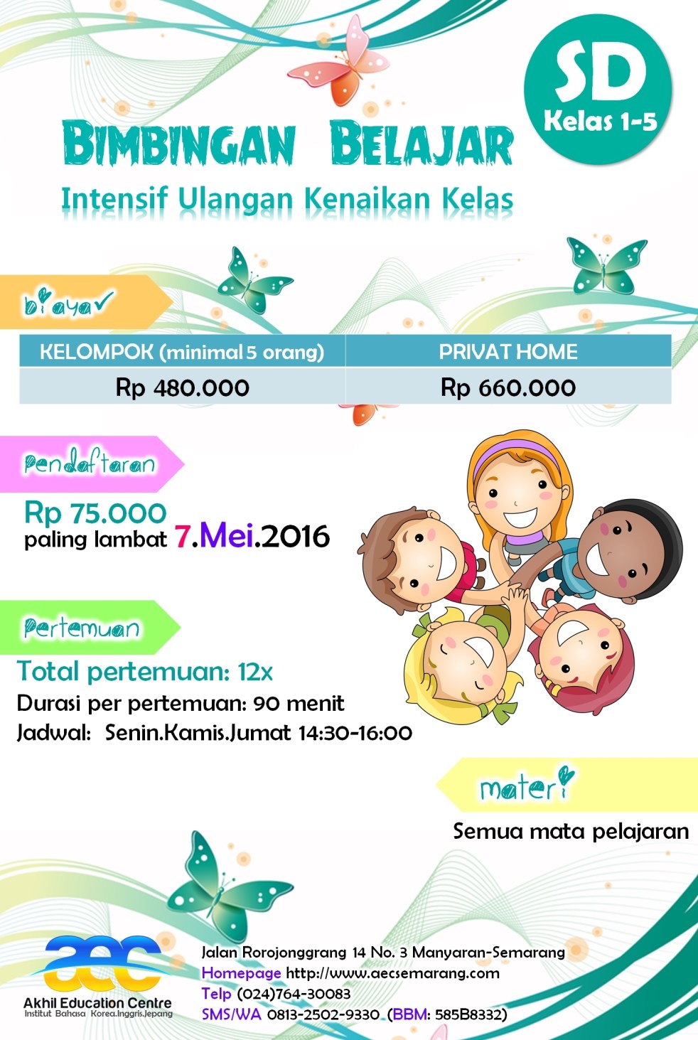 Dibuka Bimbingan Belajar (Bimbel) untuk SD di AEC Semarang – KURSUS ...